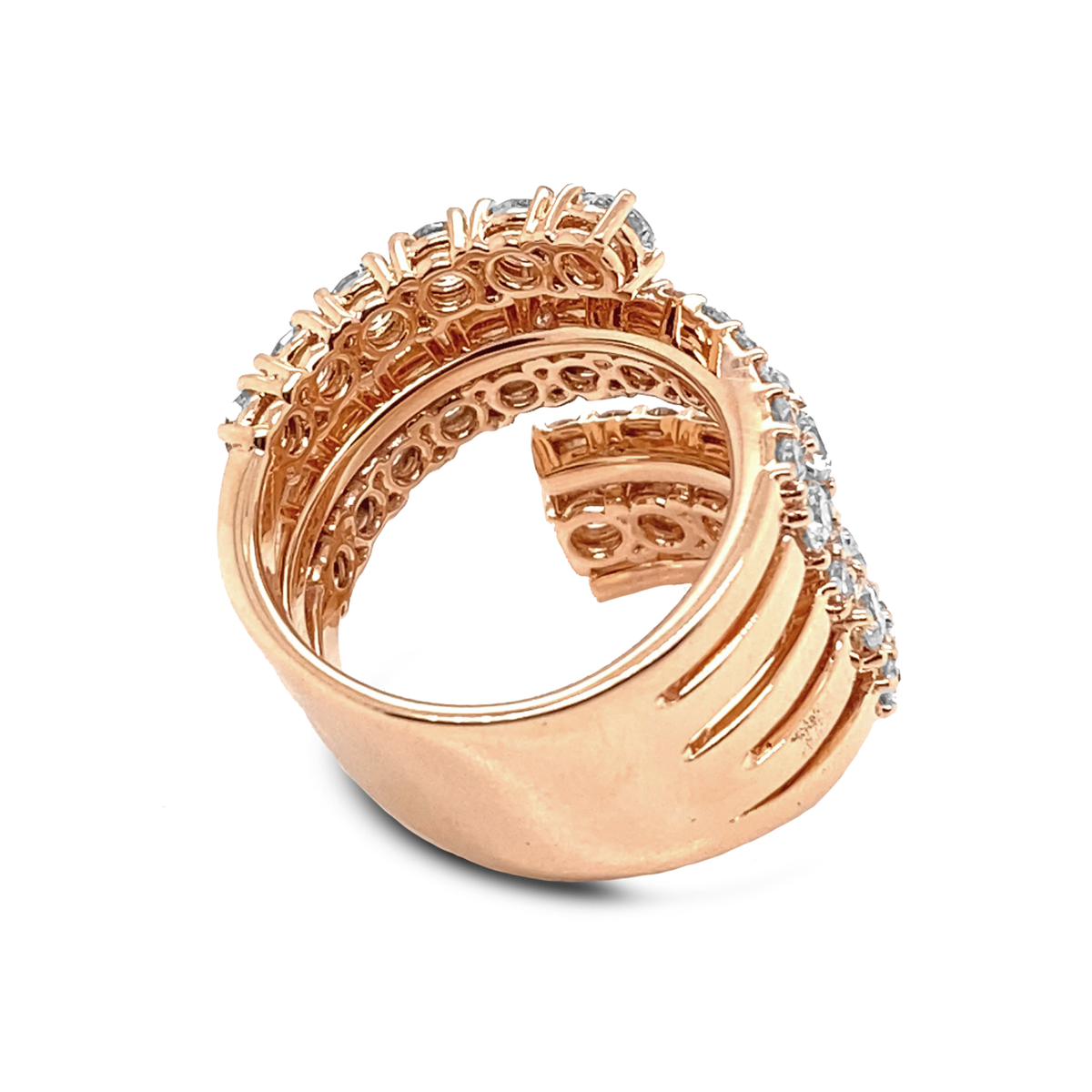 Rose Gold Twisted Diamond Ring – Hasbani Gioielli S.p.A.